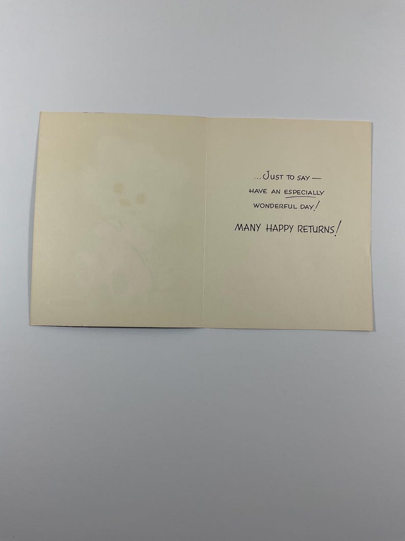 Have an Especially Wonderful Day Glitter Fishing Bear Vintage 1950s ...