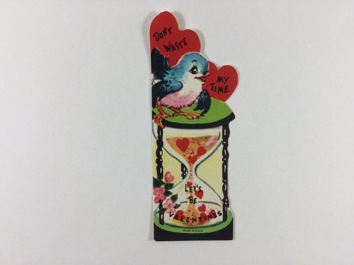 Hour Glass Timer Blue Bird Bluebird Vintage 1950s Unused Valentine ...