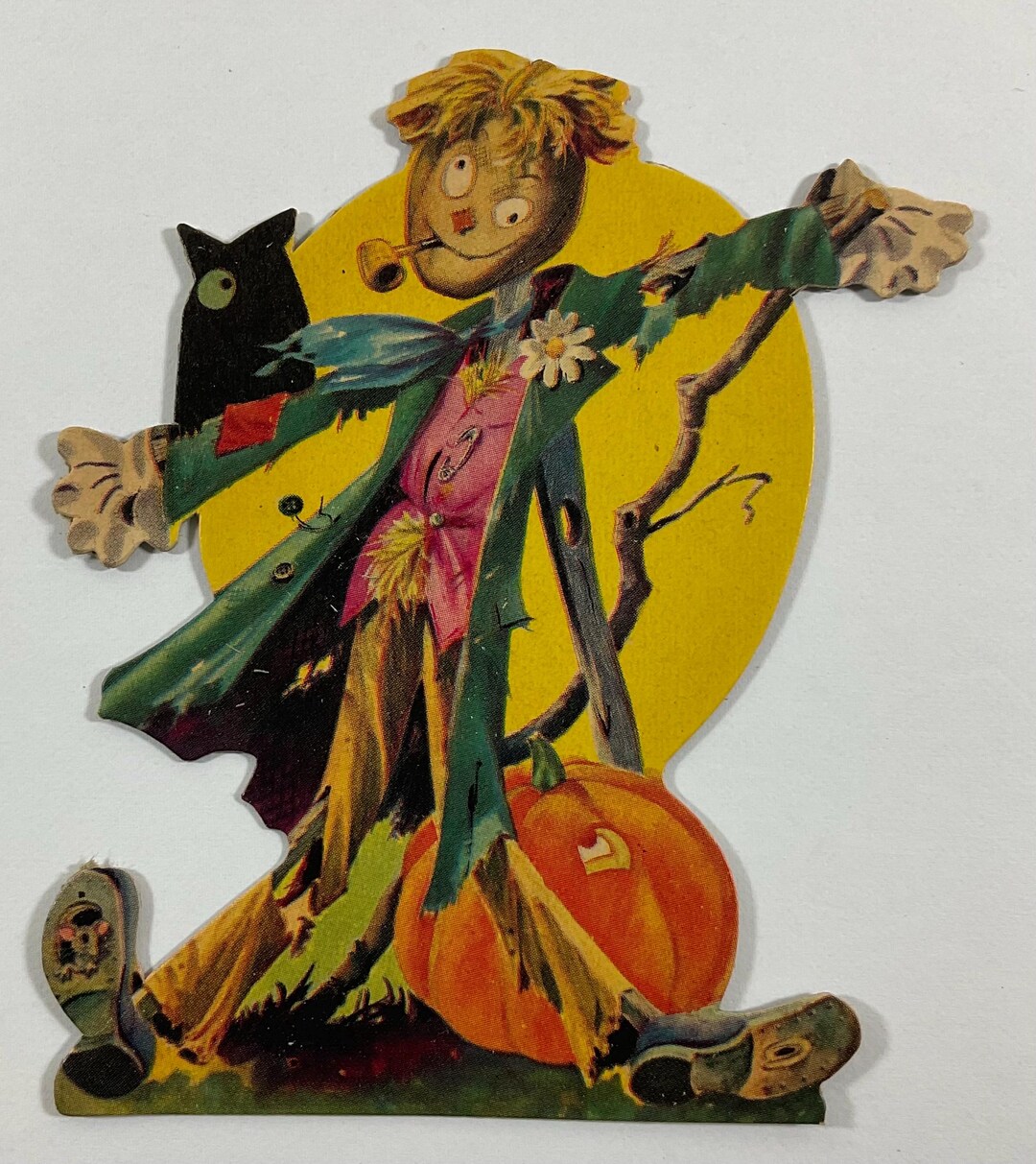 Gypsy Hobo Scarecrow Owl Mouse & JOL Pumpkin Vintage 1940s Unused ...