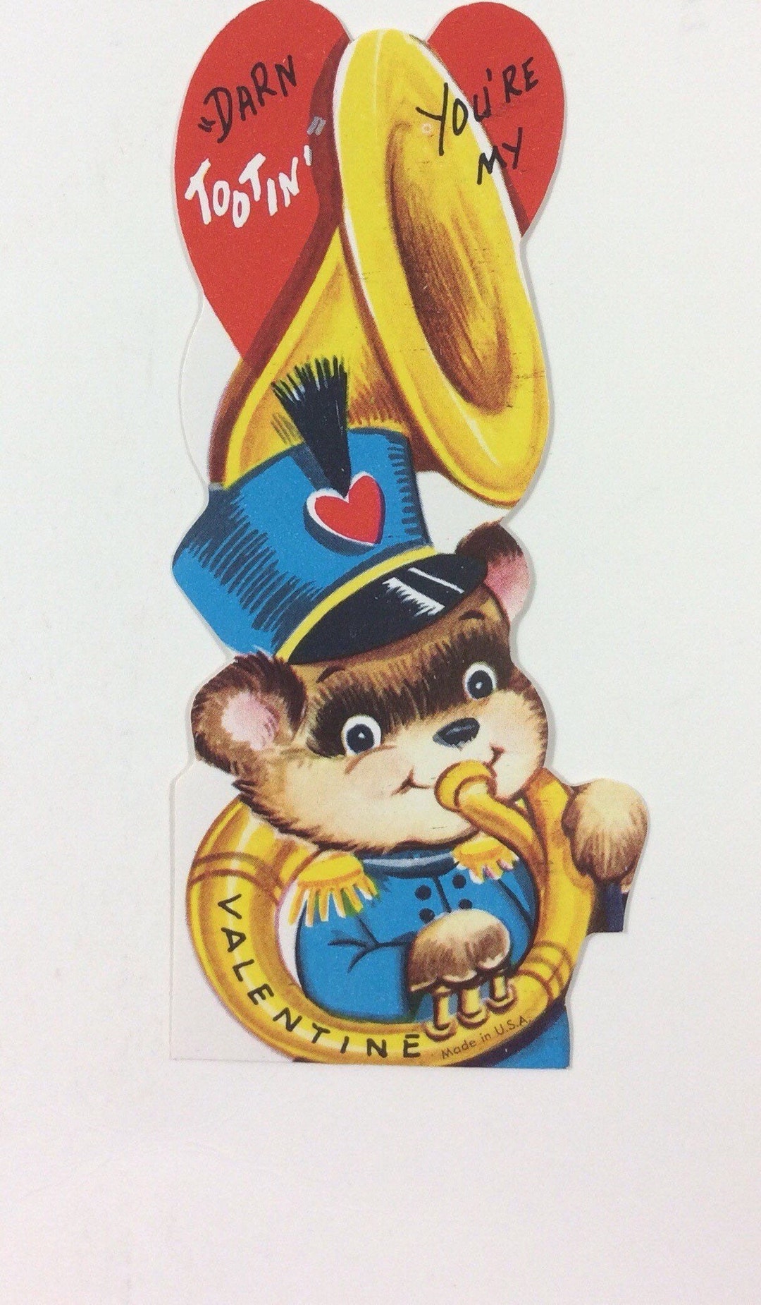 Cute Teddy Bear Playing Tuba Instrument Vintage 1950s Unused Lustre ...