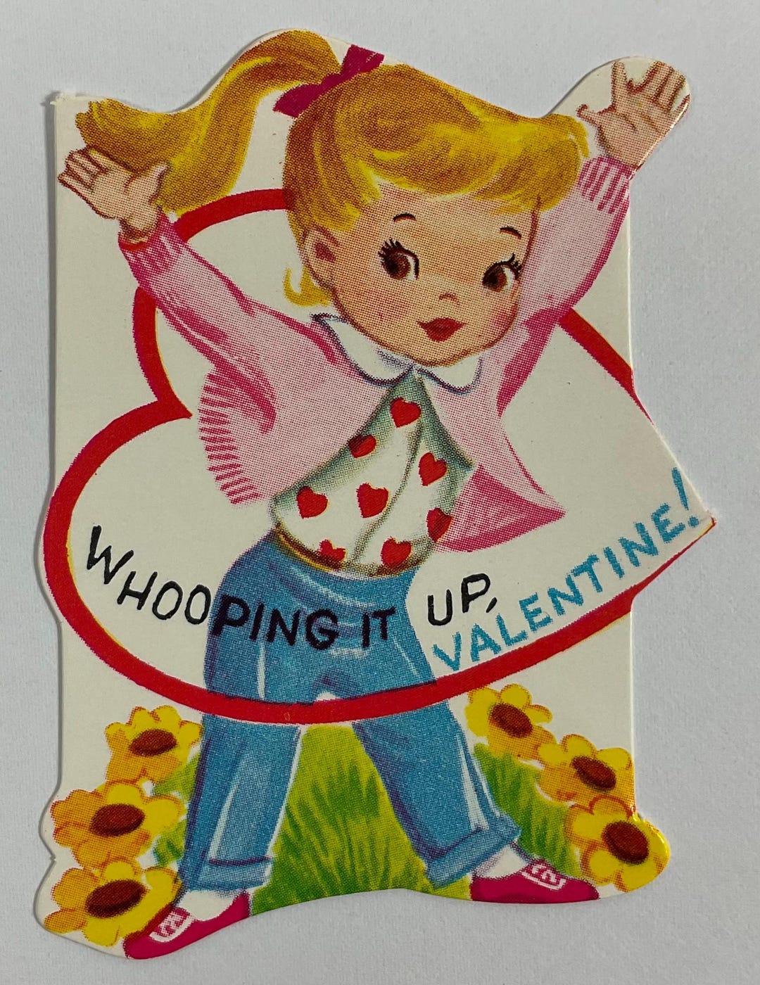 Whooping It up Heart Hula Hoop Little Girl Vintage 1950s Unused ...