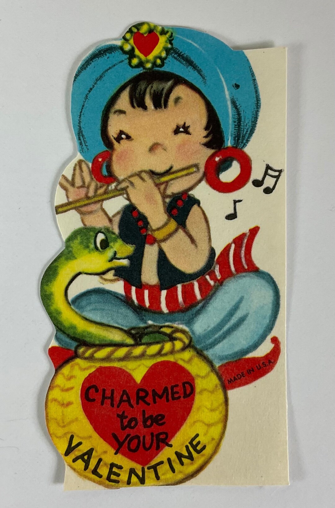 Charmed to Be Your Valentine Gypsy Snake Charmer Vintage Unused ...