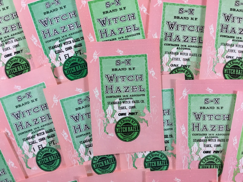 Lot of 3 Halloween Witch Hazel Vintage 1940s Unused Paper Labels ...