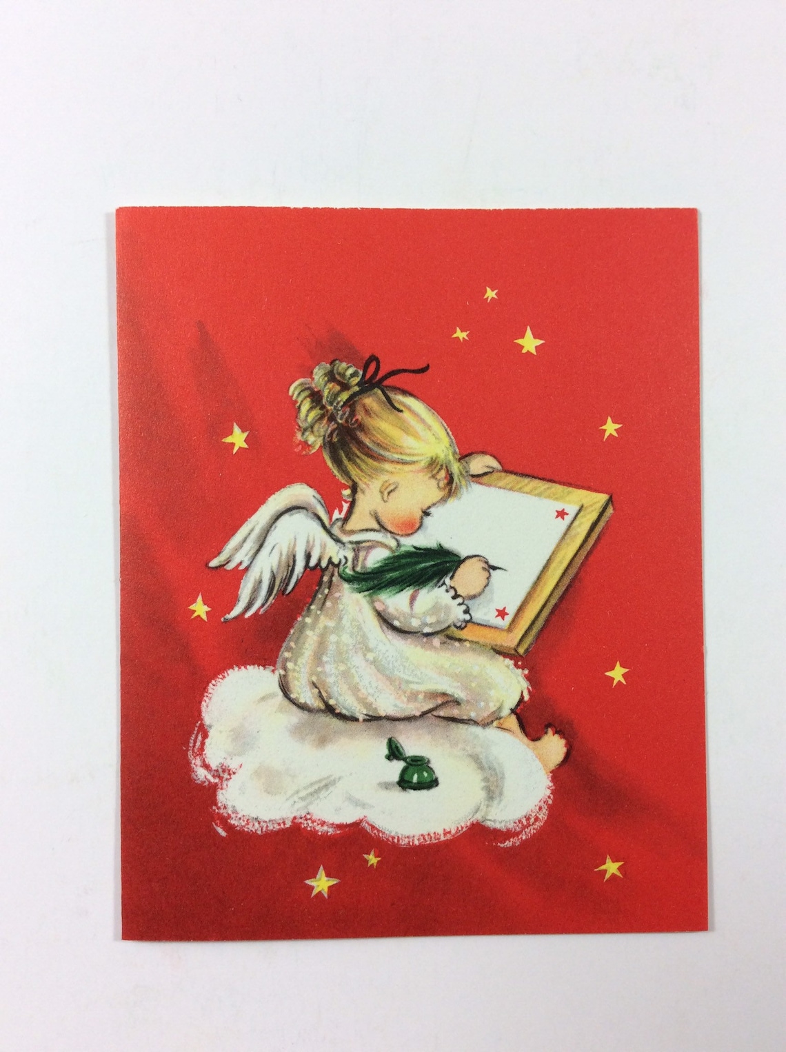 Angel Writing Letter on Cloud Vintage 1950s Unused Hallmark - Etsy