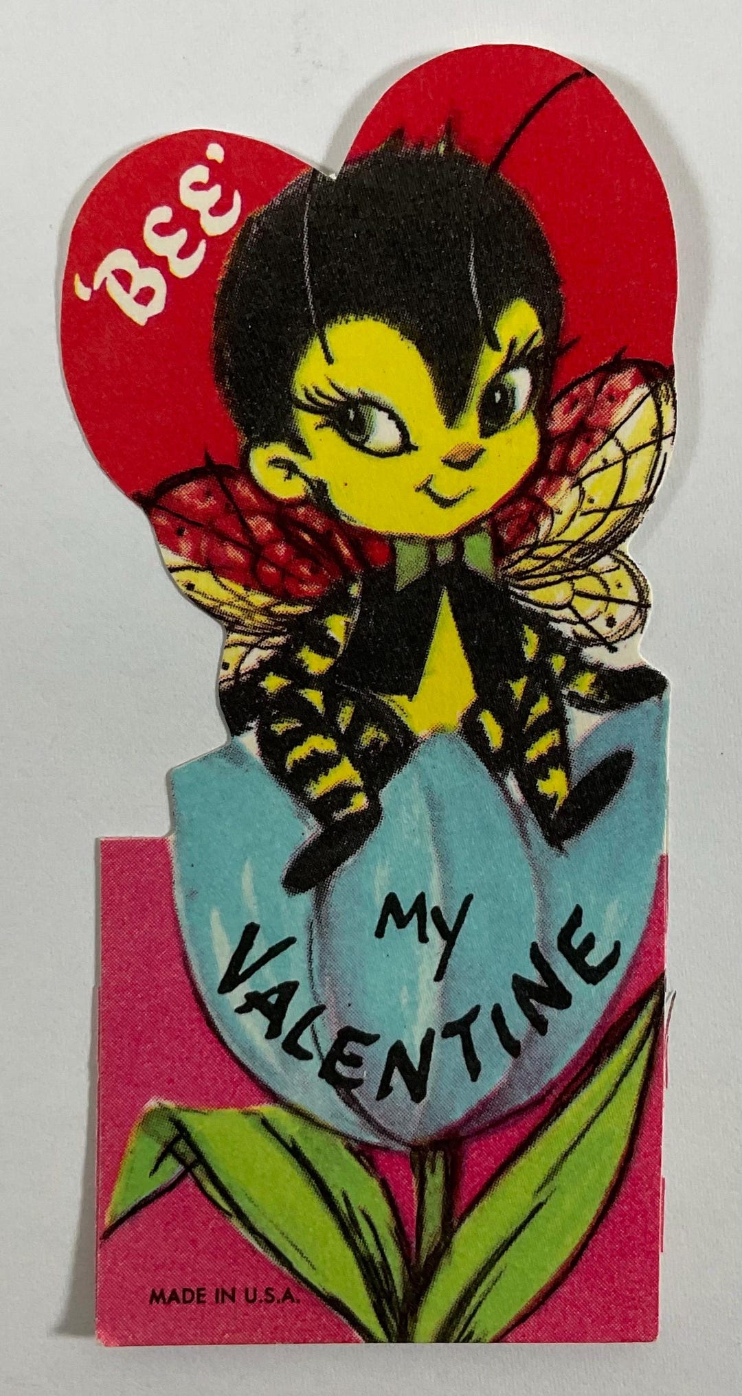 Bee My Valentine Anthro Anthropomorphic Bumble Bee Vintage 1950s Unused ...