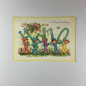 Just A Friendly Little Hi Hello Fairy Wings Pixie Elf Knomes Vintage ...