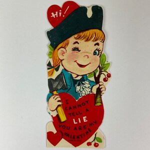 I Cannot Tell a Lie Patriot Cut Down Cherry Tree Vintage 1950s Unused ...