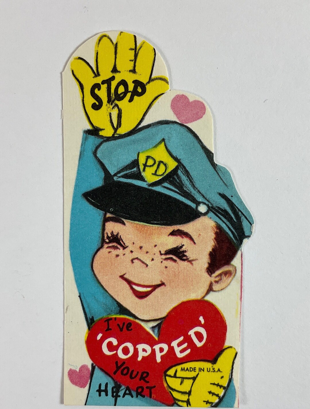 Police Traffic Cop Stop I’ve Copped Your Heart Vintage Unused Valentine ...