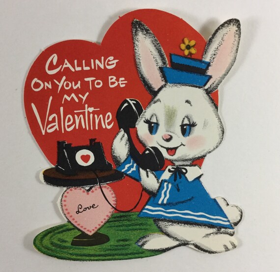 Calling for Love Telephone Phone Bunny Rabbit Vintage 1950s | Etsy