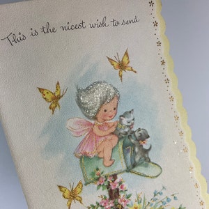 Cherub Angel Fairy Pixie & Kitty Cat Kittens on Mailbox Vintage 1940s ...