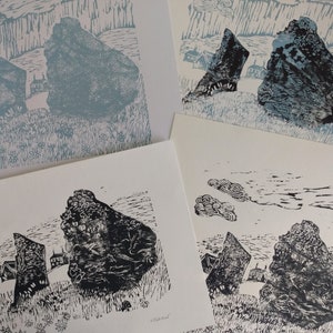 Avebury Standing Stones Original Linocut Print Hand Pressed Limited ...