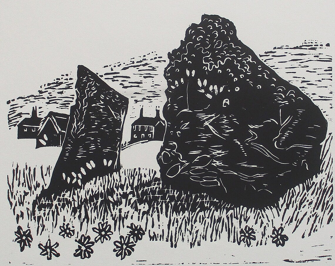 Avebury Standing Stones Original Linocut Print Hand Pressed Limited ...