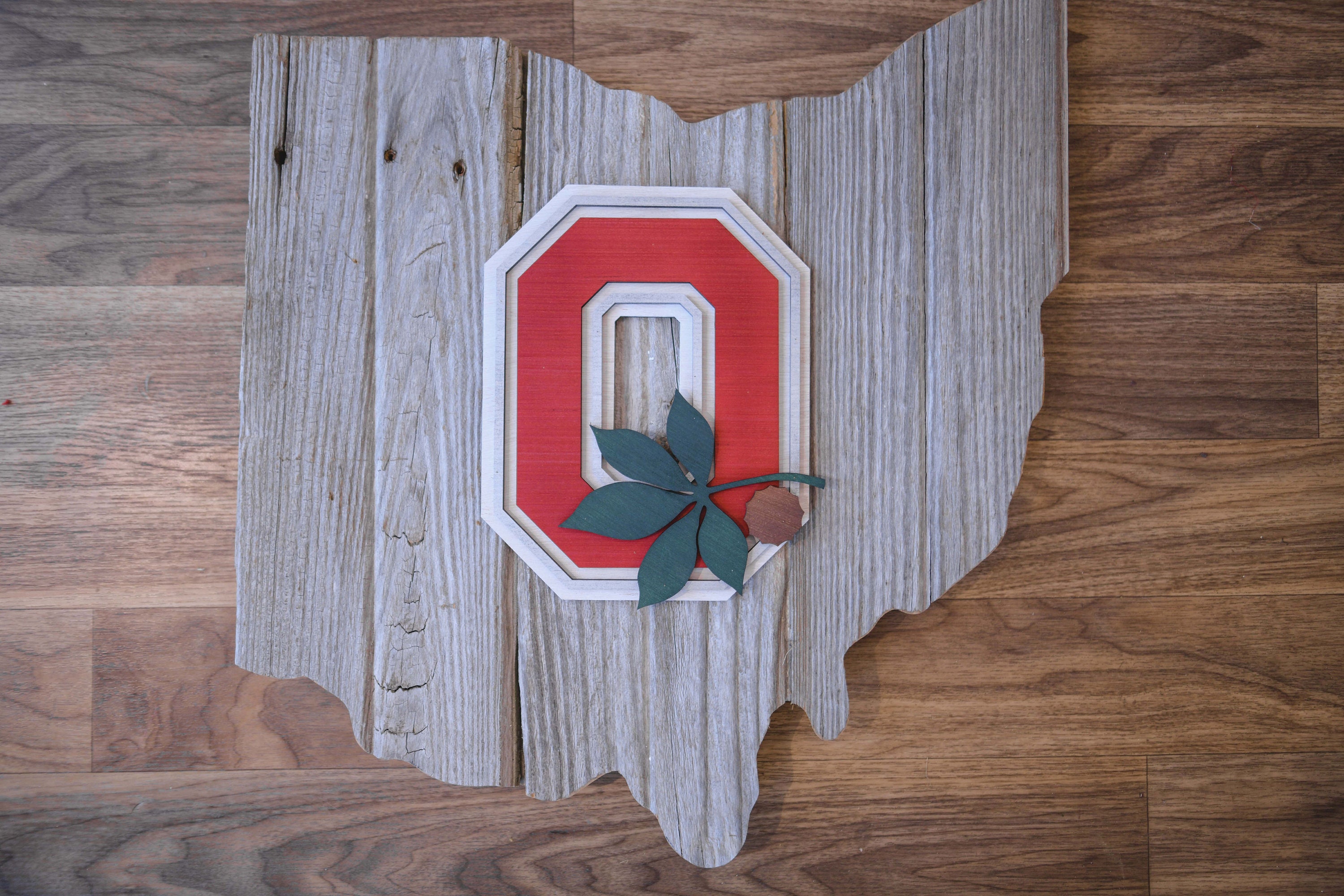THE Ohio State Block O on Reclaimed Barnwood Licensed | Etsy
