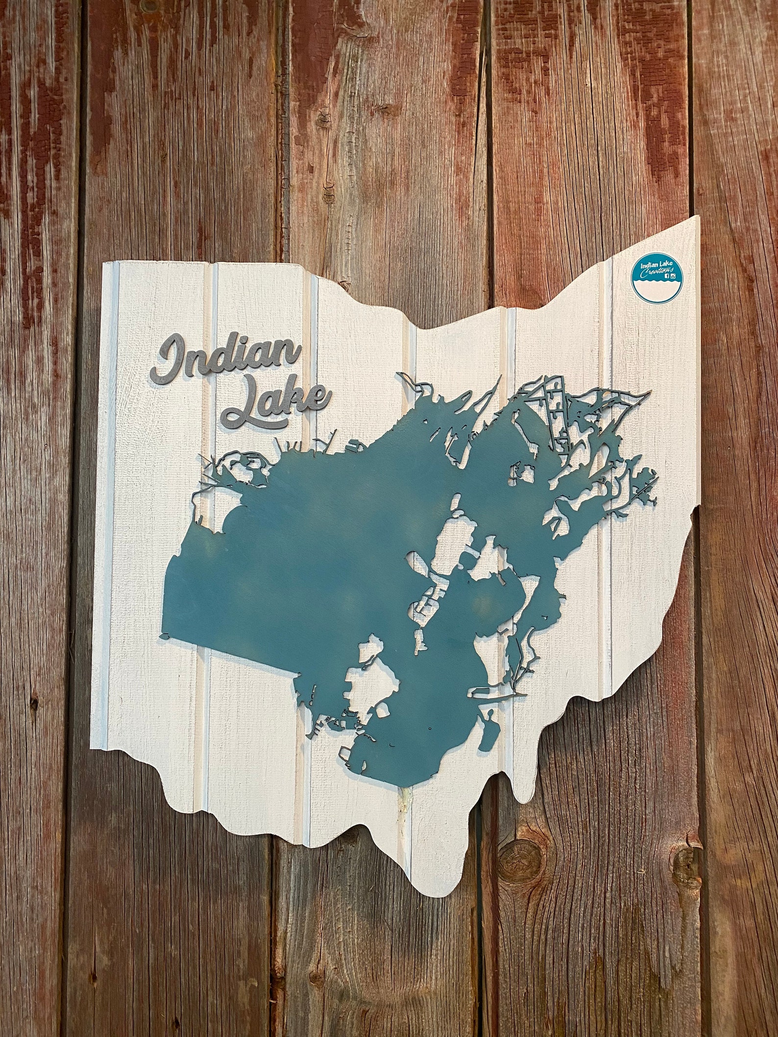 Indian Lake Map Barn Wood Indian Lake Sign Indian Lake - Etsy