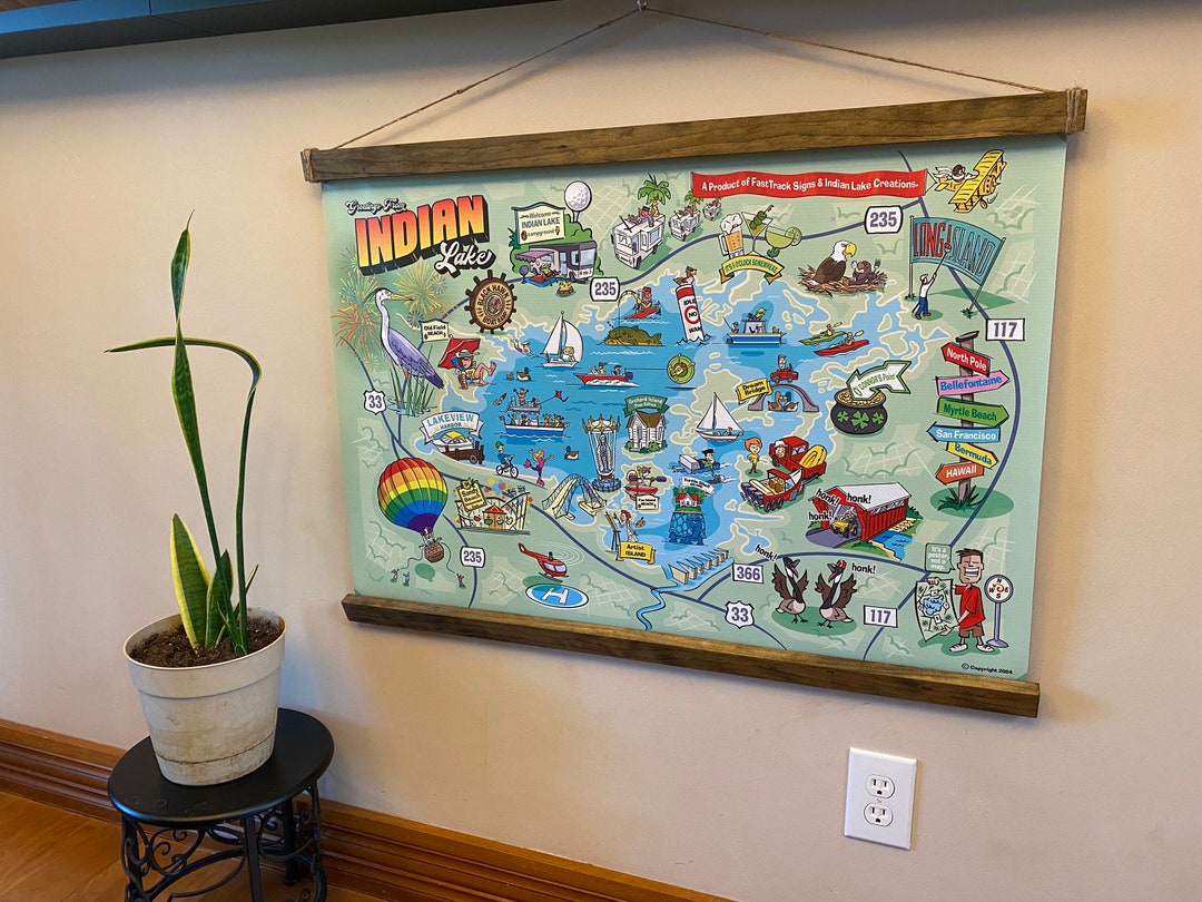 Indian Lake Ohio - Indian Lake Map - Custom Illustrated Map - Our Lady ...