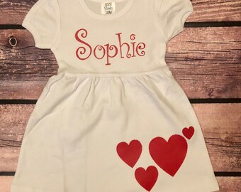 Girls heart dress | Etsy