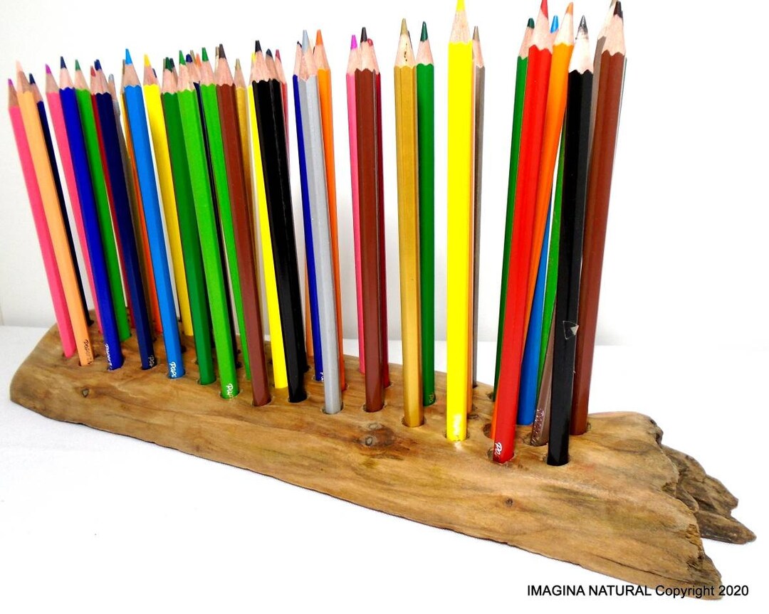 Handmade Driftwood Coloured Pencil Collection Presentation Display ...