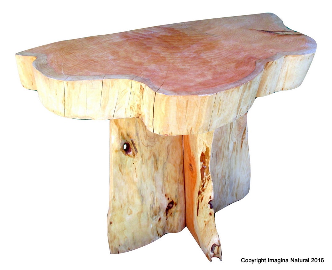Cypress Handmade Tree Slab Wall Accent Table Rustic Chilean Log Table ...