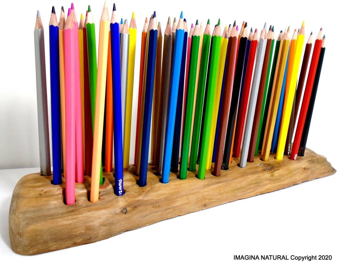 Handmade Driftwood Coloured Pencil Collection Presentation Display ...