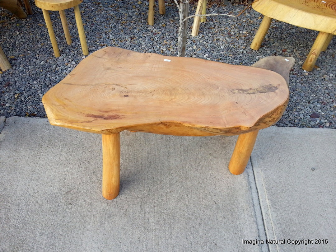 Cypress Handmade Slab Coffee Table - Log Rustic Chilean - Free ...
