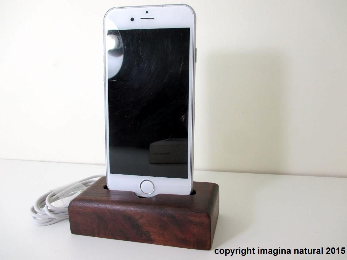 Small Reclaimed Tsunami Wood Phone Dock Stand Wooden Phone Docking ...