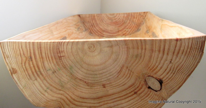 Hand Carved Wooden Bowl, Carved From a Tree Trunk, Handmade Solid ...