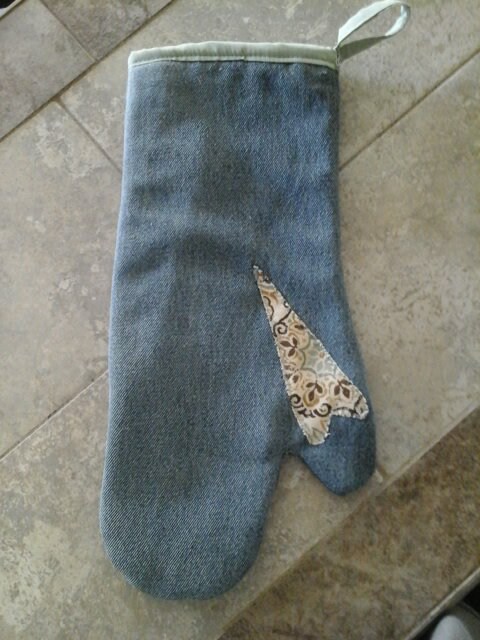 Apron Upcycled Denim/angel in My Pocket/ Oven Mitt Included/angel Love ...