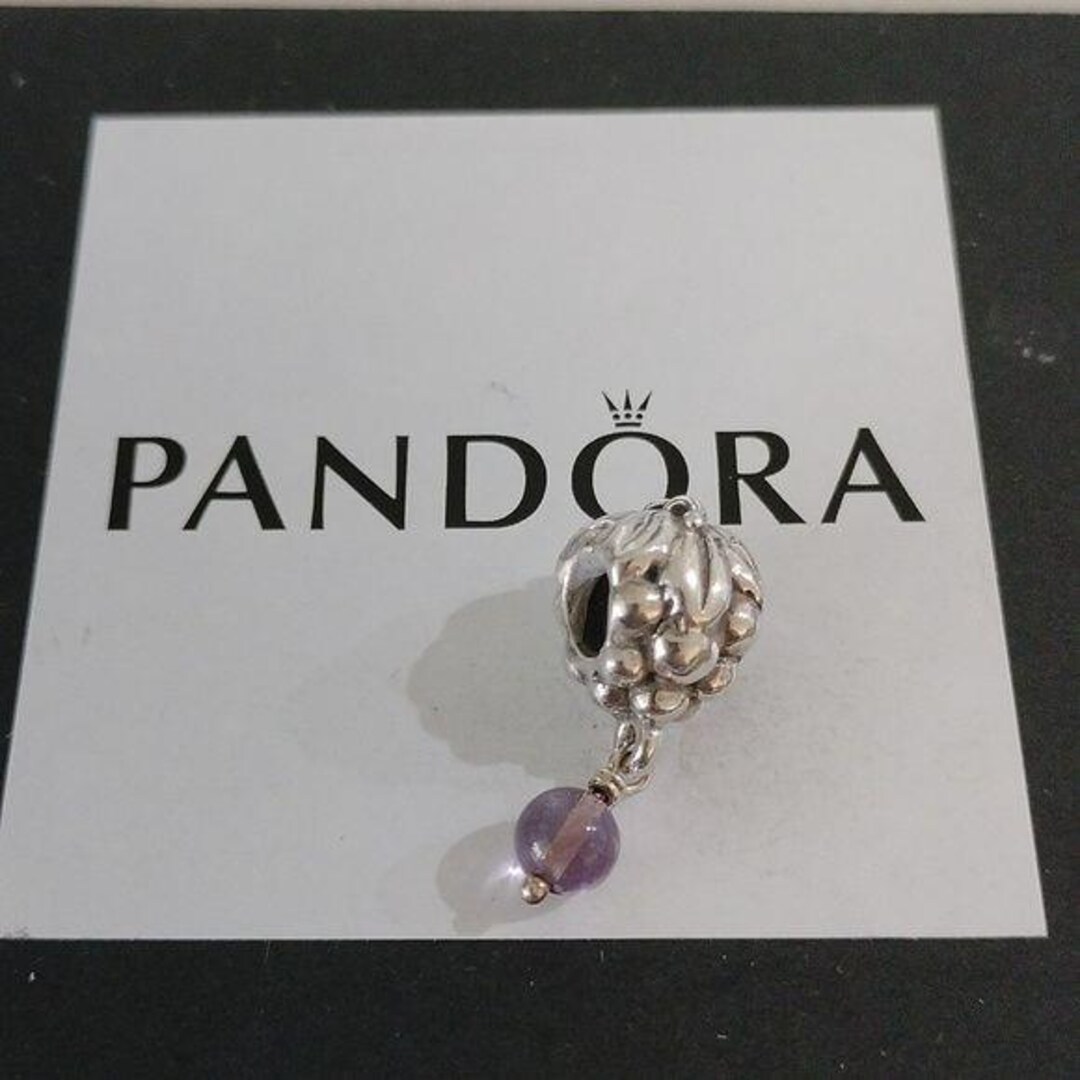 Pandora Sterling Silver Cabernet Red Wine Grape Bead W/ Amethyst Dangle ...