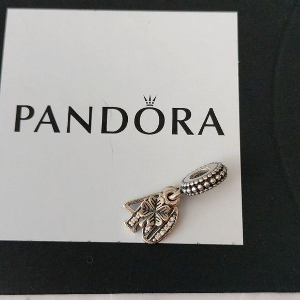 Pandora Sterling Silver 40 Years of Love Number Dangle Charm Zirconia ...
