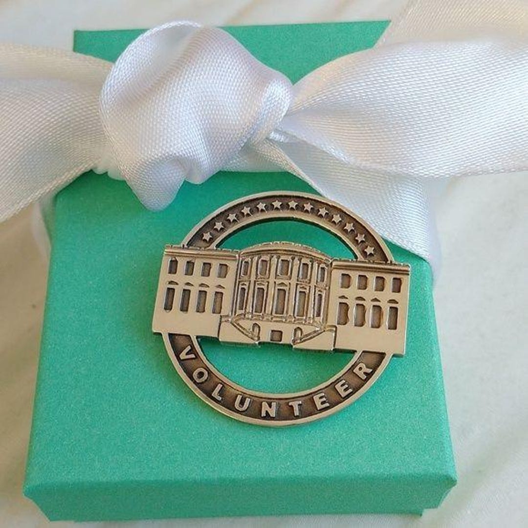 Vintage Sterling Silver White House Volunteer Pin Brooch Washington DC ...