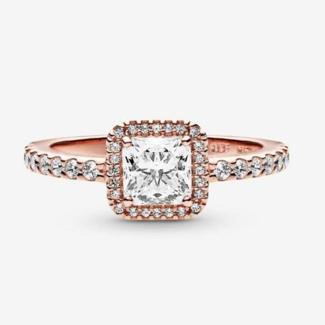 Pandora Rose Square Sparkle Halo Ring, 188862c01, Size 60 - Etsy