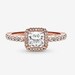 Pandora Rose Square Sparkle Halo Ring, 188862c01, Size 60 - Etsy
