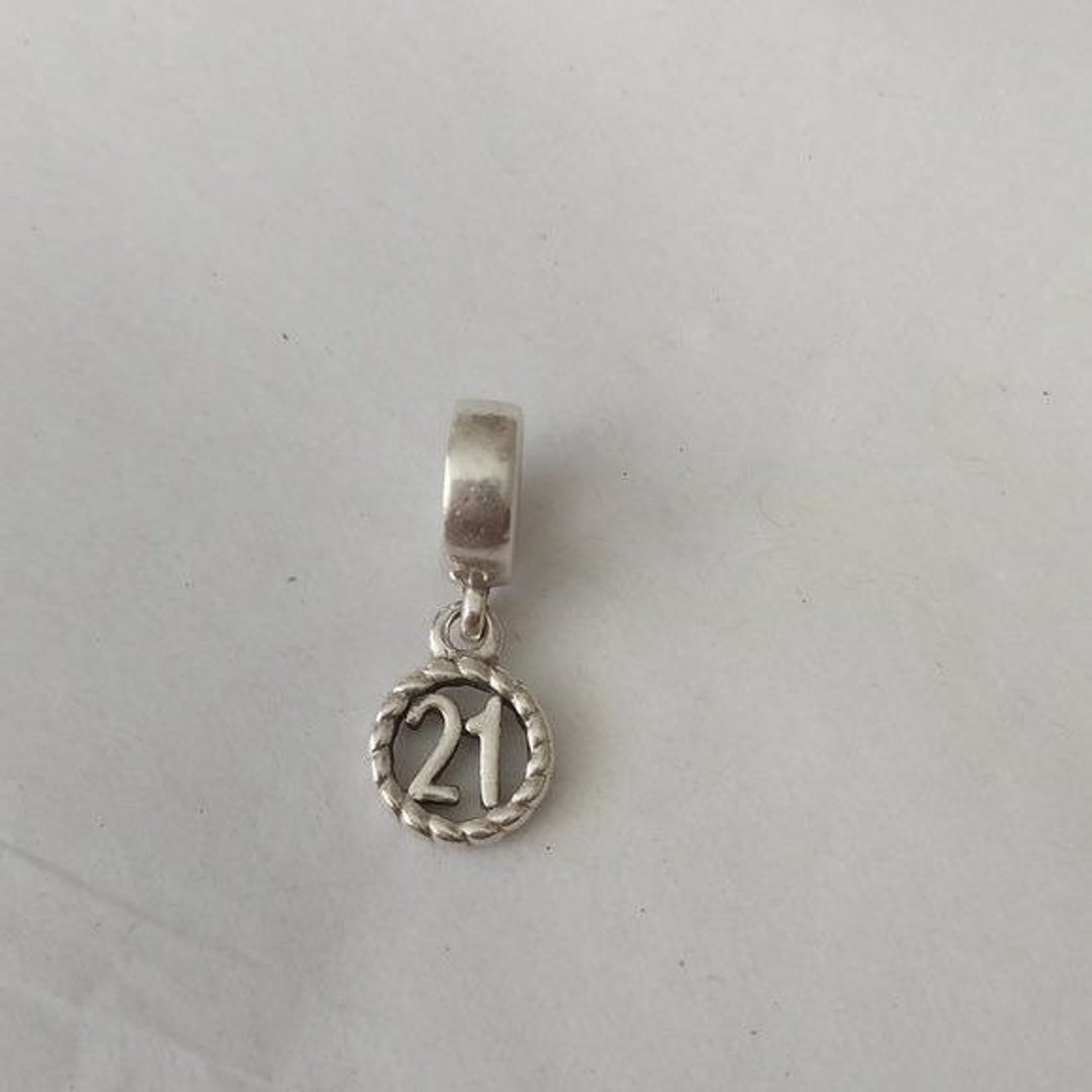 Pandora Retired Sterling Silver 21st Birthday Dangle Charm - 790496 - Etsy