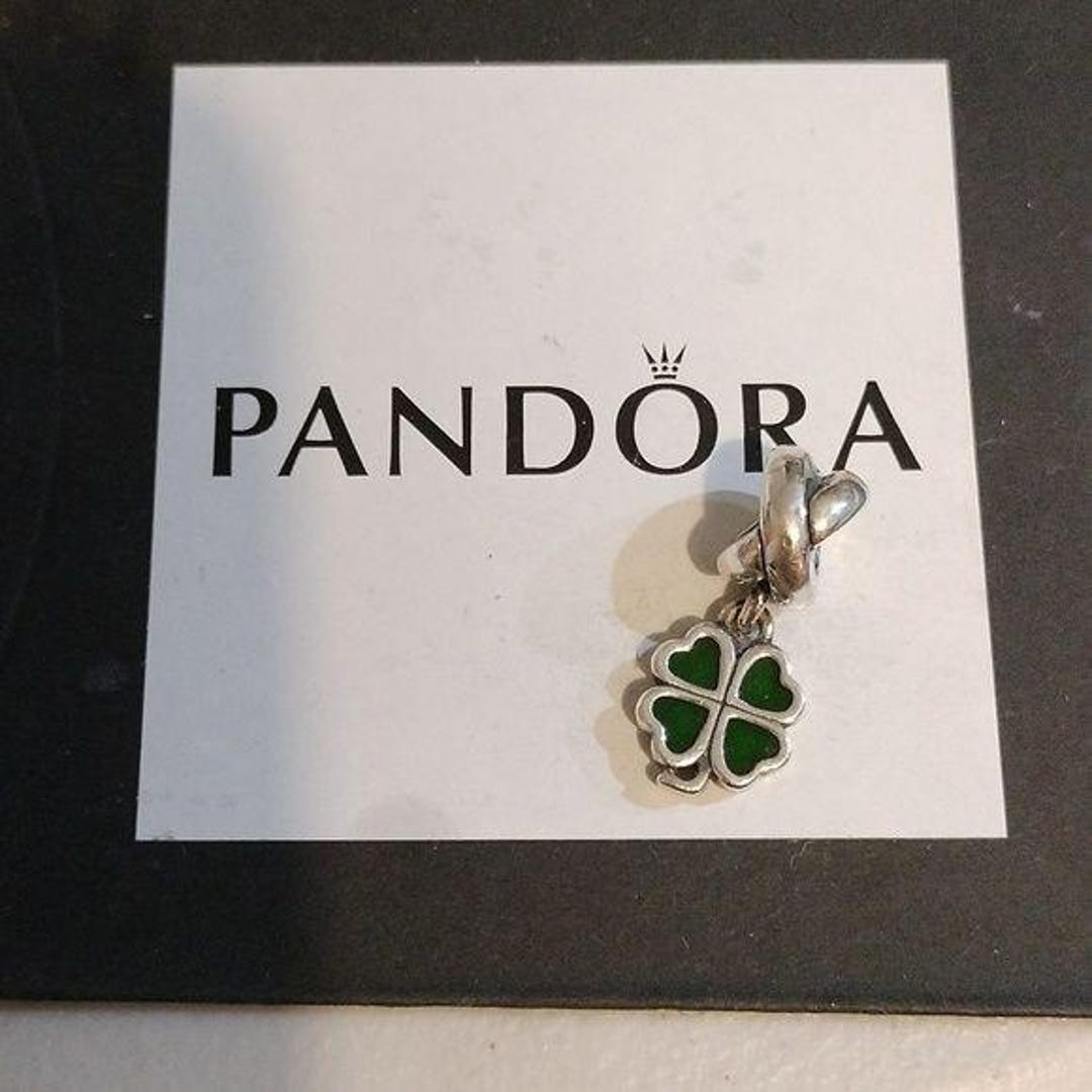 Pandora Sterling Silver Green Enamel Four Leaf Clover Irish Shamrock ...