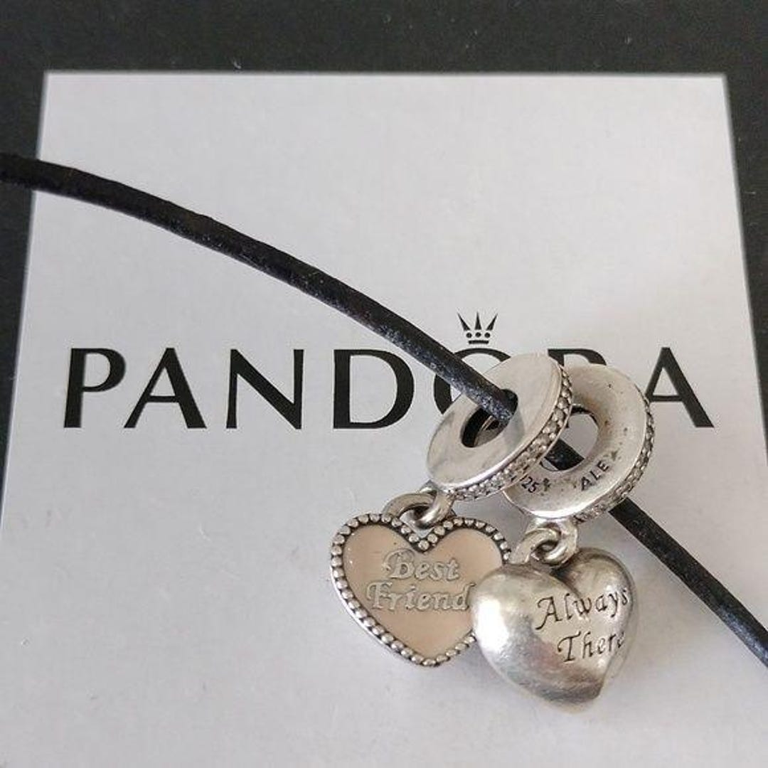 Pandora Sterling Silver Best Friends Dangle Charm Soft Pink Enamel ...