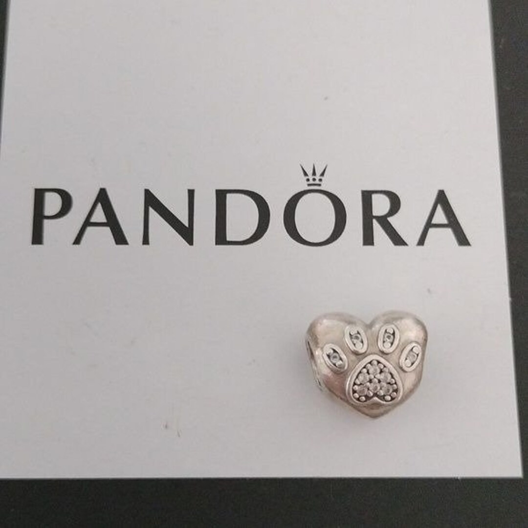 Pandora I Love My Pet Dog or Cat Animal Heart Paw Print Charm W Czs - Etsy