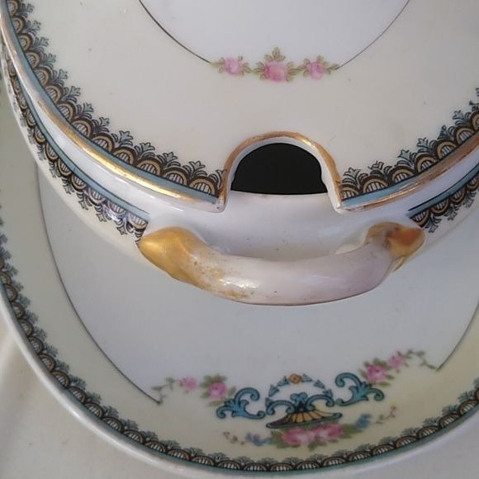 1920s Morimura Noritake China CALAIS Covered Gravy Boat W/ Attached ...
