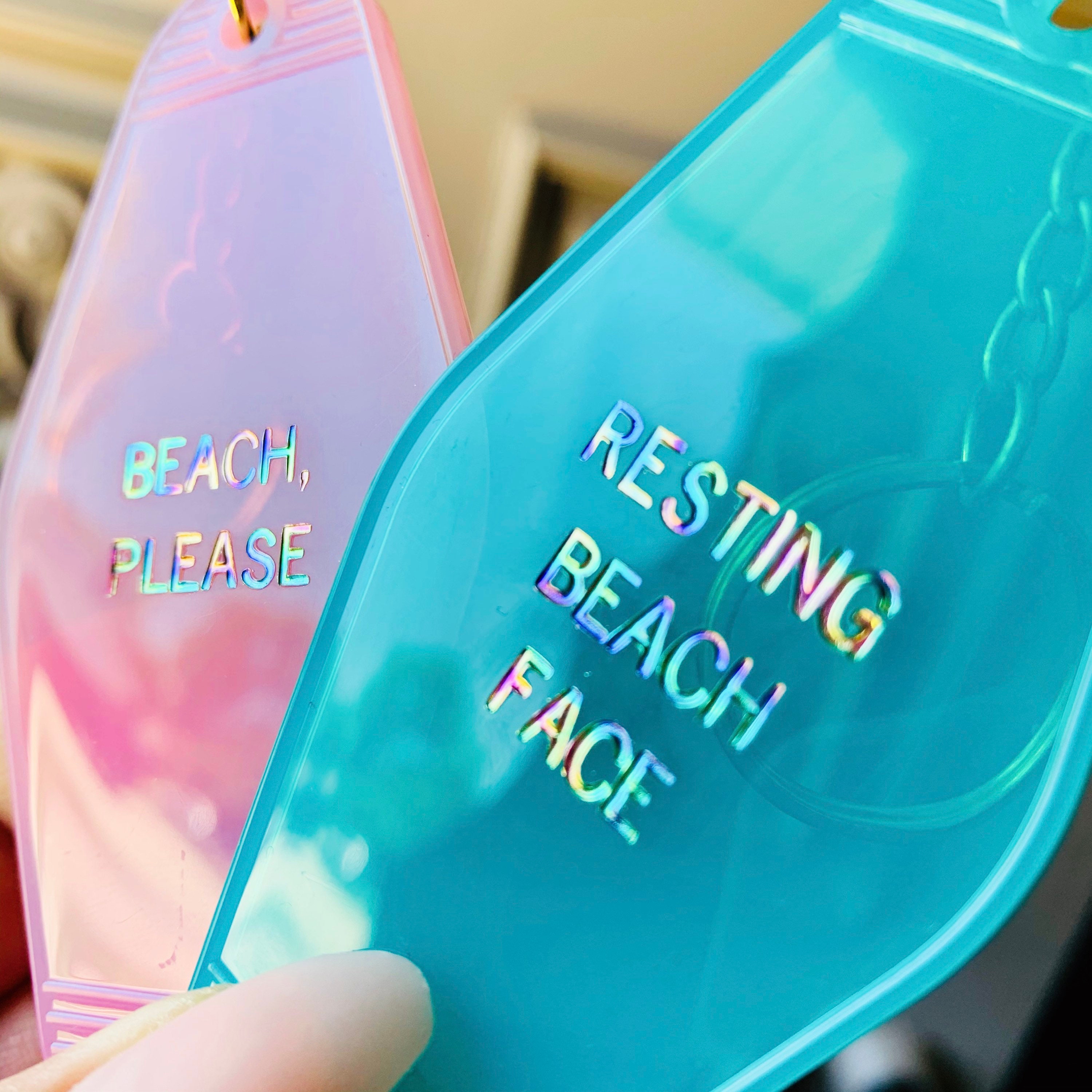 Summer Keychains - Resting Beach Face or Beach, Please - Etsy