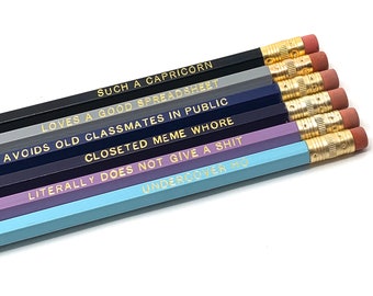 Funny Astrological Taurus Pencil Set Cosmic Babe Collection | Etsy