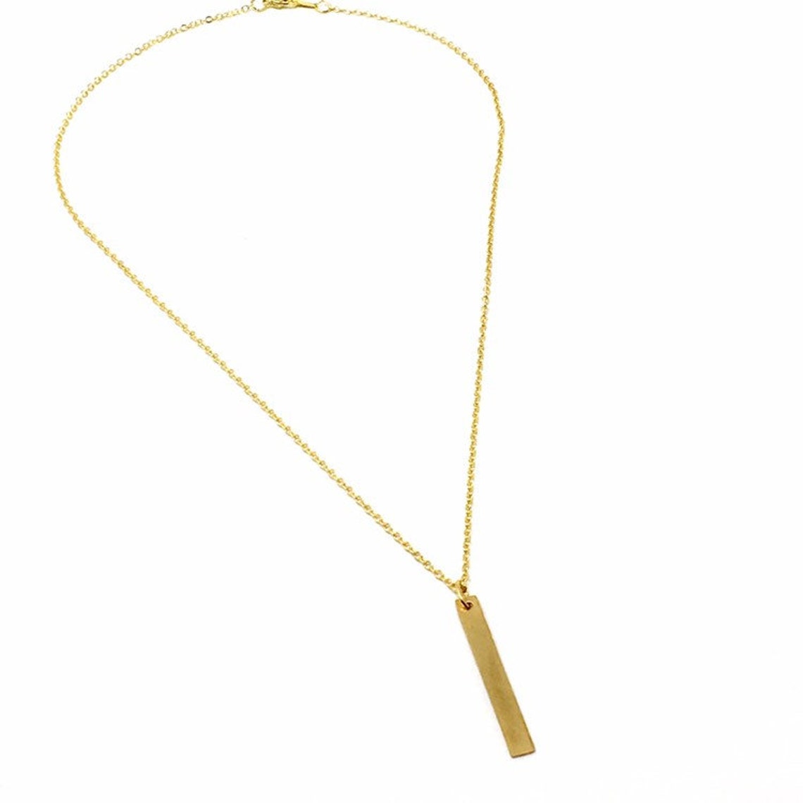 Minimalist Gold Long Rectangle Necklace Posh Babe Collection - Etsy