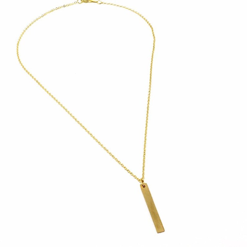Minimalist Gold Long Rectangle Necklace Posh Babe Collection - Etsy