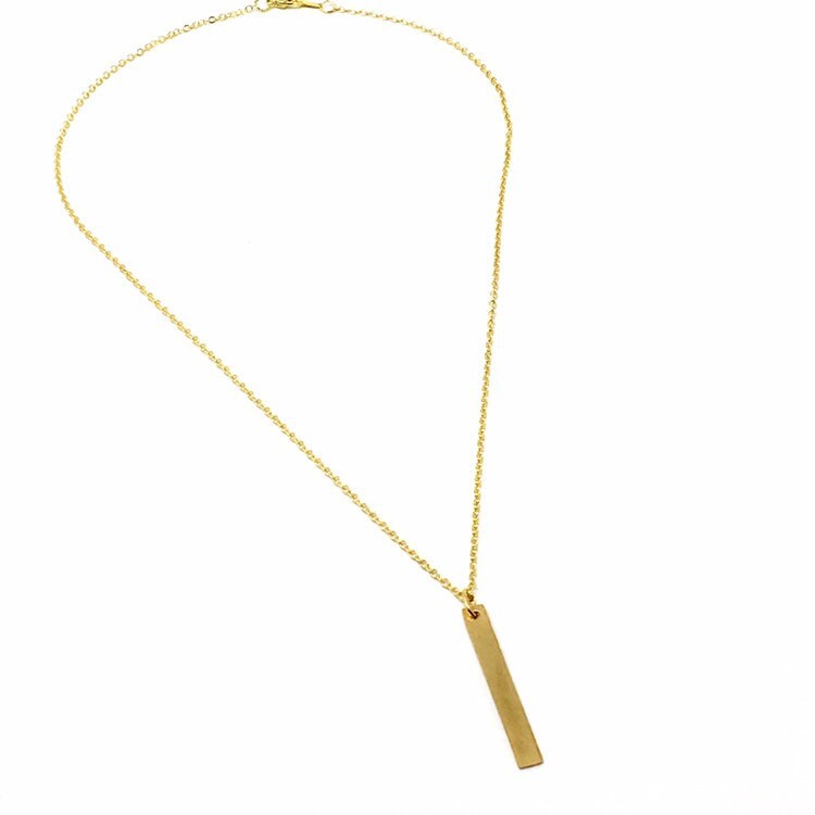 Minimalist Gold Long Rectangle Necklace Posh Babe Collection - Etsy