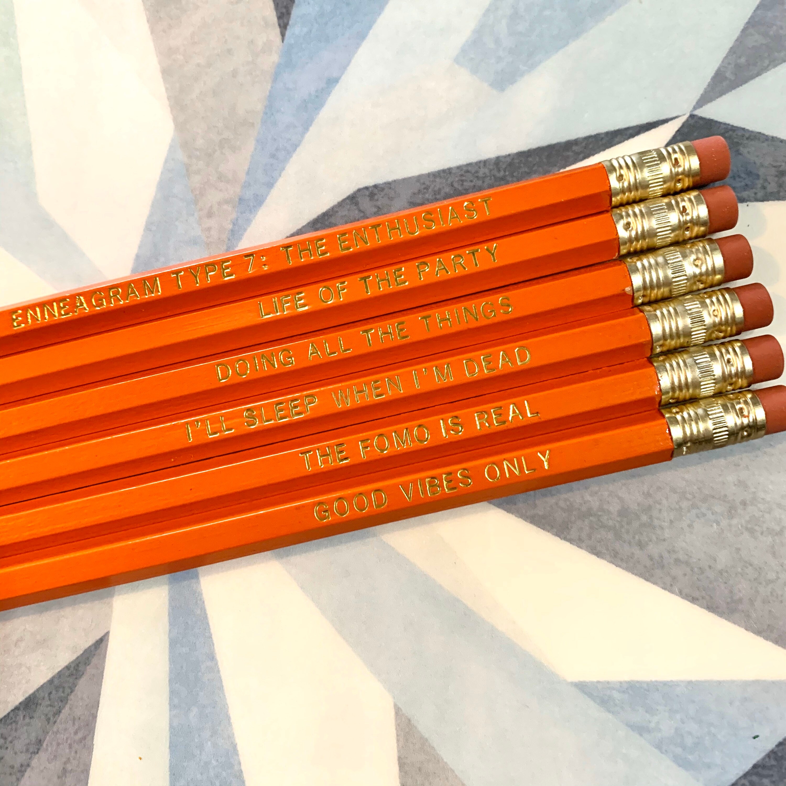 Funny Enneagram Type 7 Pencil Set | Etsy