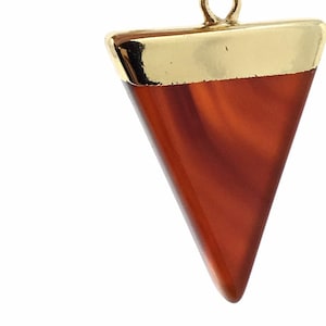 Gold-plated Red Agate Triangle Necklace - Spiritual Babe Collection - Etsy
