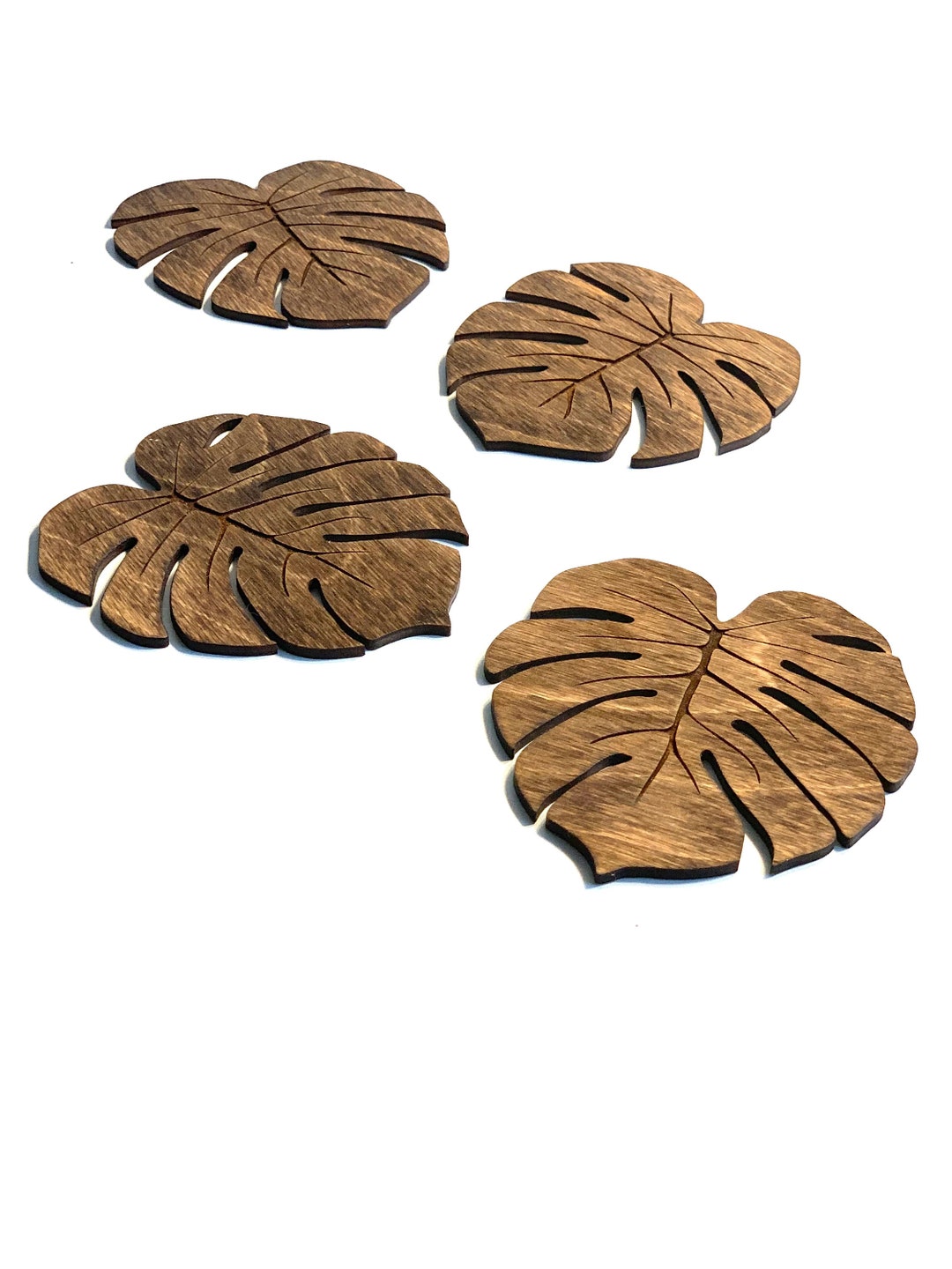 Set of 4 Monstera Leaf Coasters - Etsy