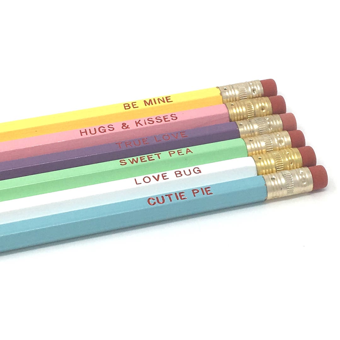 Conversation Hearts Pencil Set - Etsy