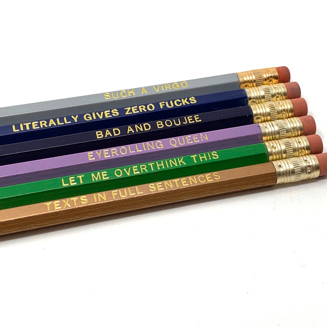Funny Astrological Virgo Pencil Set - Cosmic Babe Collection - Etsy