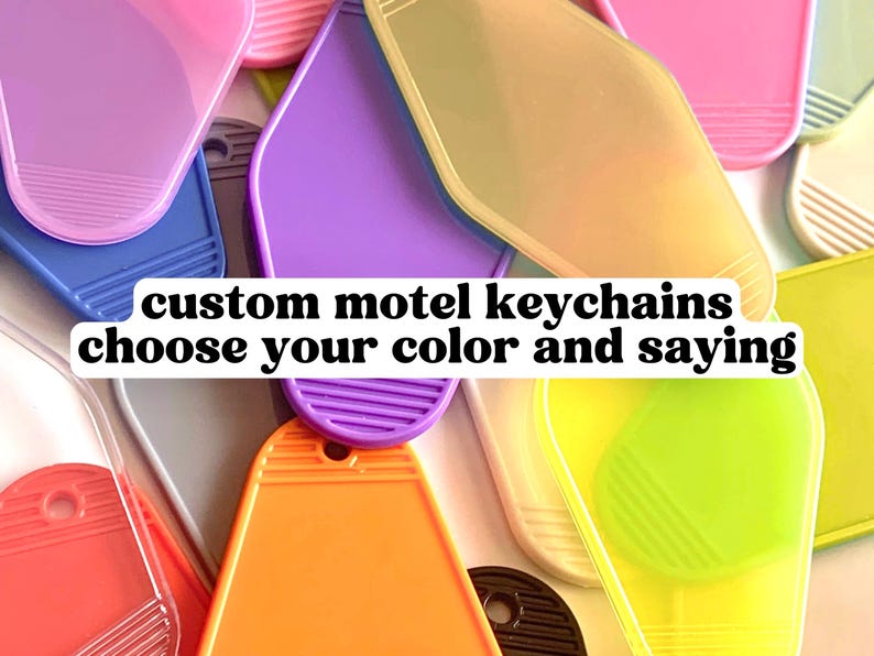 Custom Motel Keychains - Hot Foil Stamped W/ Your Choice of Name/saying ...
