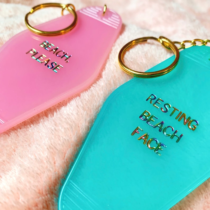 Summer Keychains - Resting Beach Face or Beach, Please - Etsy