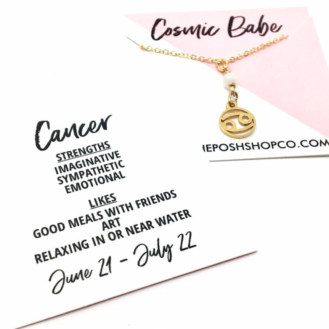 Cancer Zodiac Glyph Necklace - Cosmic Babe Collection - Etsy